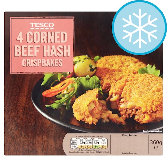 Tesco 4 Corned Beef Hash Crispbakes 360g - Tesco Groceries