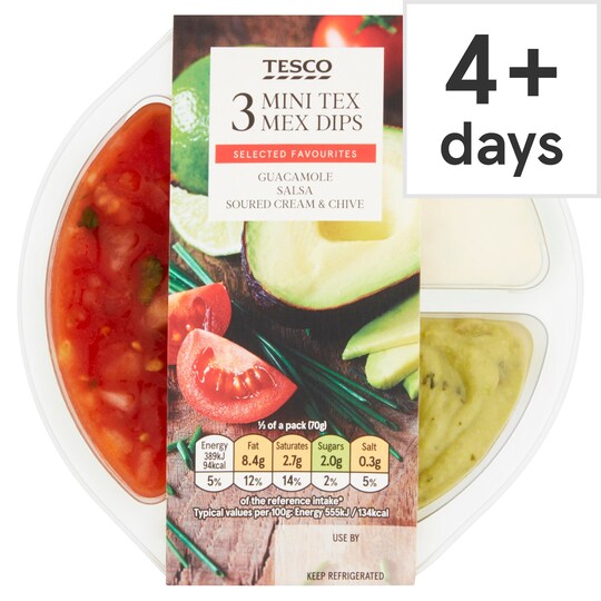 Tesco 3 Mini Tex Mex Dips 210G - Tesco Groceries