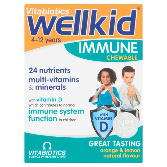 Wellkid Immune 4-12 Years Chewable Supplement 30 Tablets - Tesco Groceries