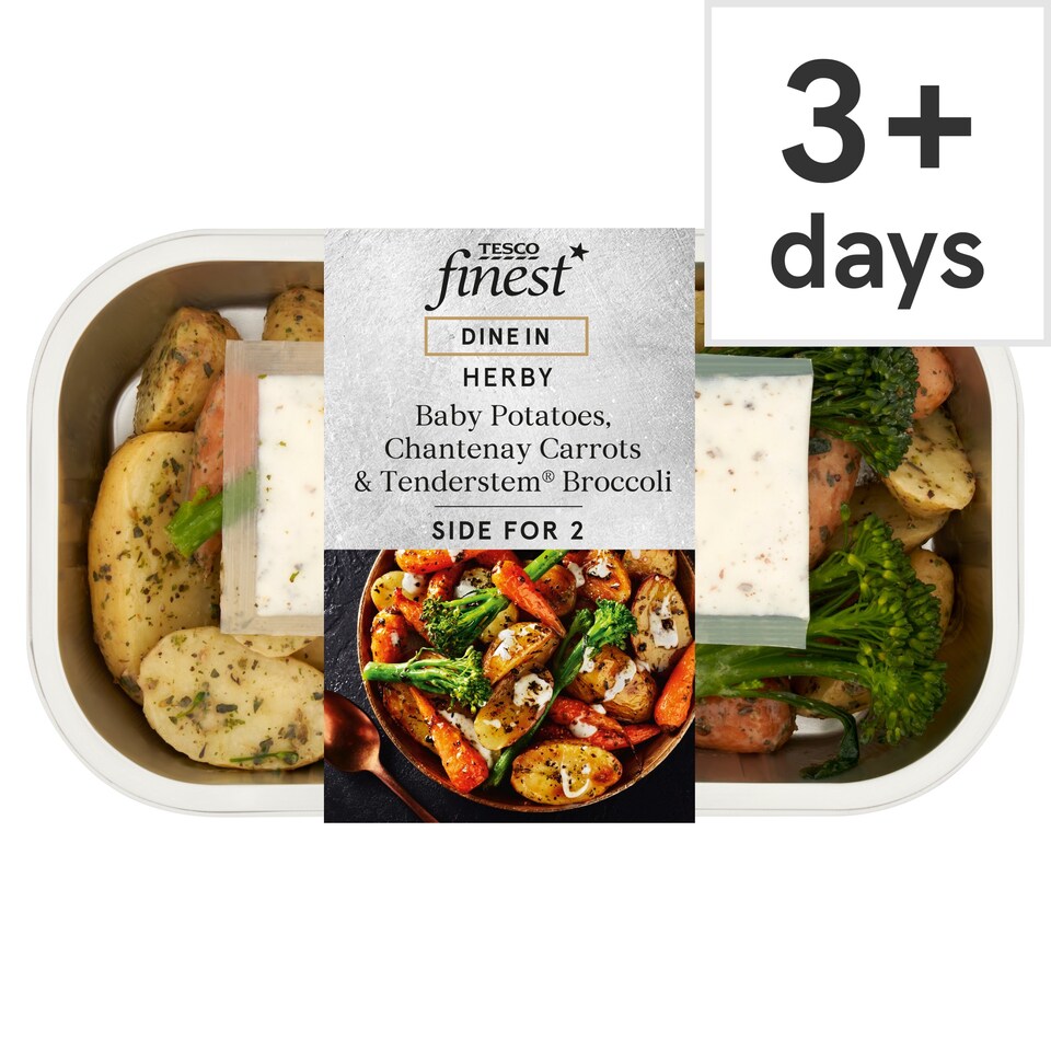 Tesco Finest Dine In Baby Potato Traybake with Chantenay Carrots ...