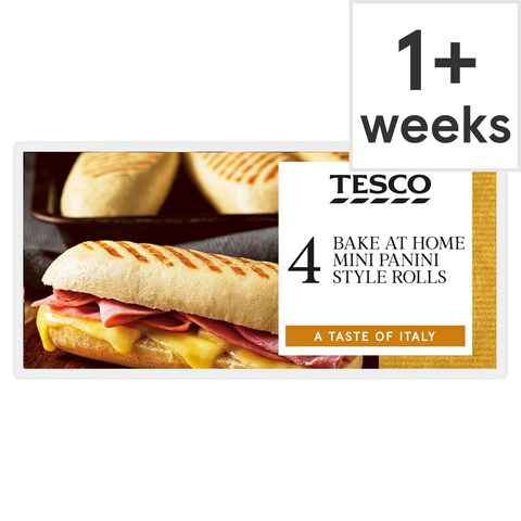 Tesco Bake at Home Mini Panini Style Rolls 4 pack - Tesco Groceries