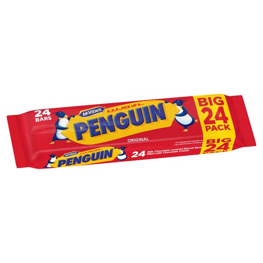 Mcvities Penguin Milk Chocolate Biscuit 24 Pack 590.4G - Tesco Groceries