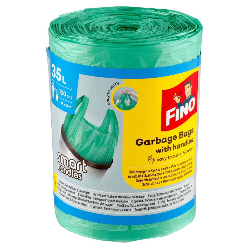 Fino Garbage Bags with Handles 35 L 100 pcs - Tesco Groceries