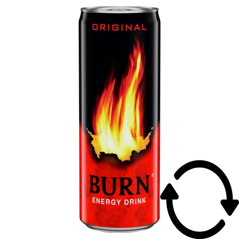 Burn Original Carbonated Energy Drink with Caffeine 250 ml - Tesco ...