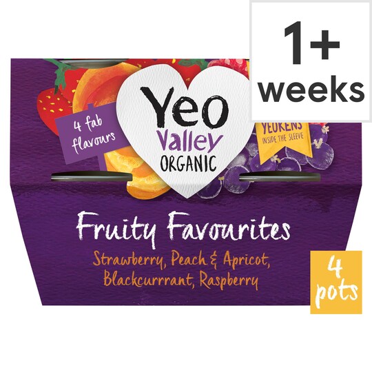 Yeo Valley Organic Fruity Favourites Yogurt 4X110g - Tesco Groceries