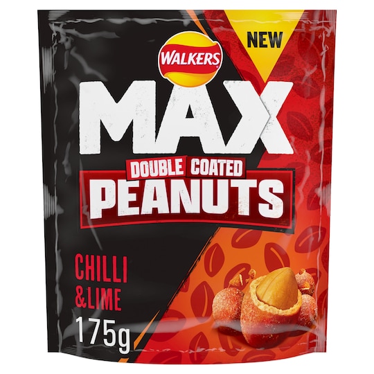 Walkers Max Double Coated Peanuts Chilli & Lime 175G - Tesco Groceries
