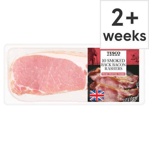 Tesco British 10 Smoked Back Bacon Rashers 300G - Tesco Groceries