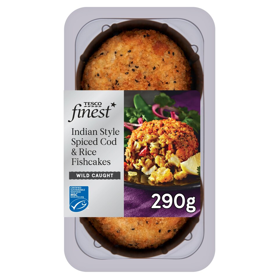 Tesco Finest Indian Style Spiced Cod & Rice F/Cakes 290G - Tesco Groceries
