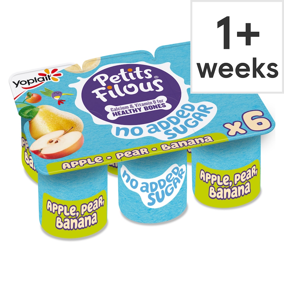 Petits Filous No Added Sugar Apple Pear & Banana Fromage Frais 6 X 47G ...