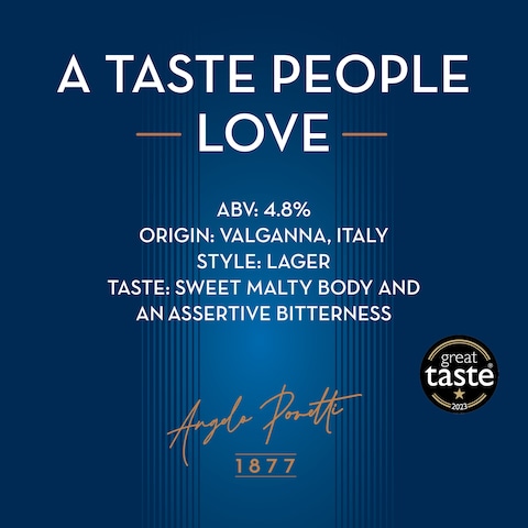 Angelo Poretti Premium Italian Lager Beer Can 10x440ml - Tesco Groceries