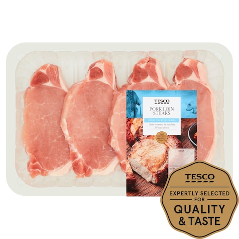 Tesco Pork Loin Steaks 4 Pack 540G - Tesco Groceries