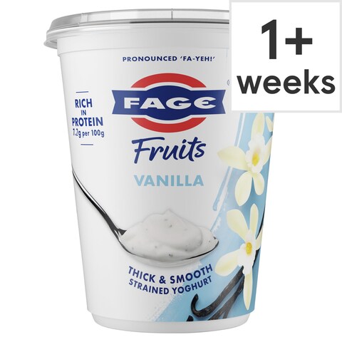 FAGE FRUITS VANILLA Greek Yoghurt 380g - Tesco Groceries