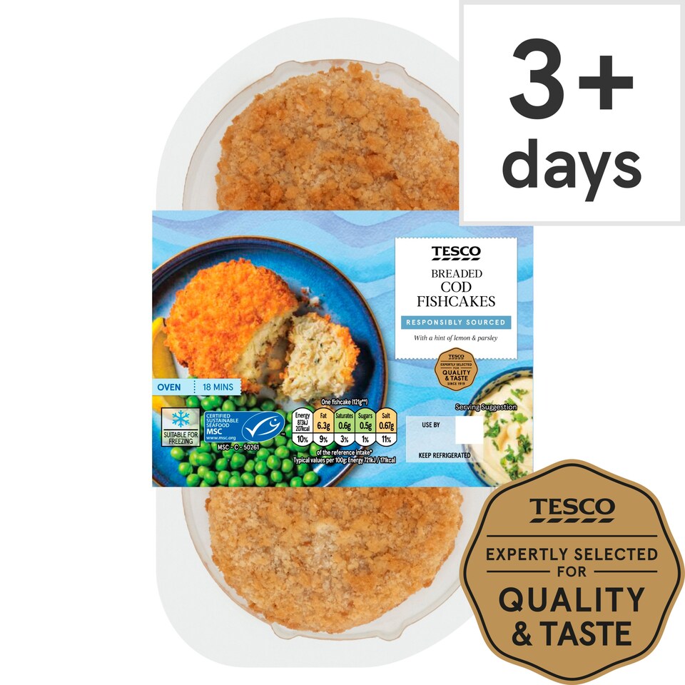 Tesco 2 Cod Fishcakes 270G - Tesco Groceries