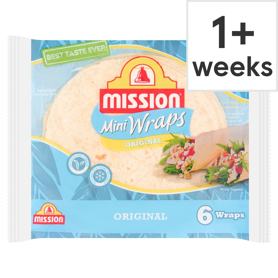 Mission Deli 6 Original Mini Wraps 186G - Tesco Groceries