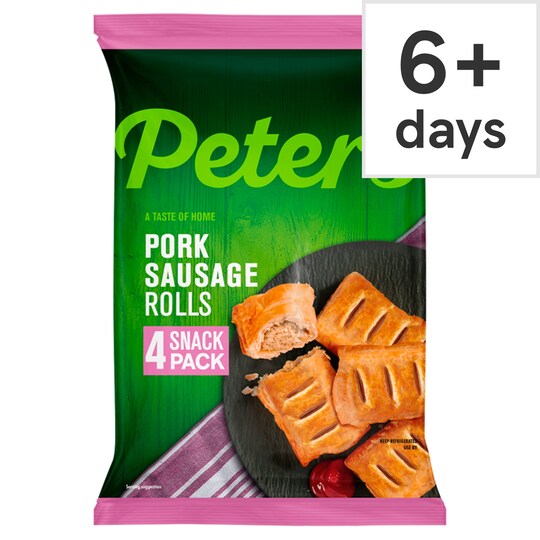 Peters 4 Snack Pork Sausage Rolls - Tesco Groceries