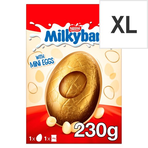 Milkybar White Chocolate Easter Egg with Mini Eggs 230g - Tesco Groceries