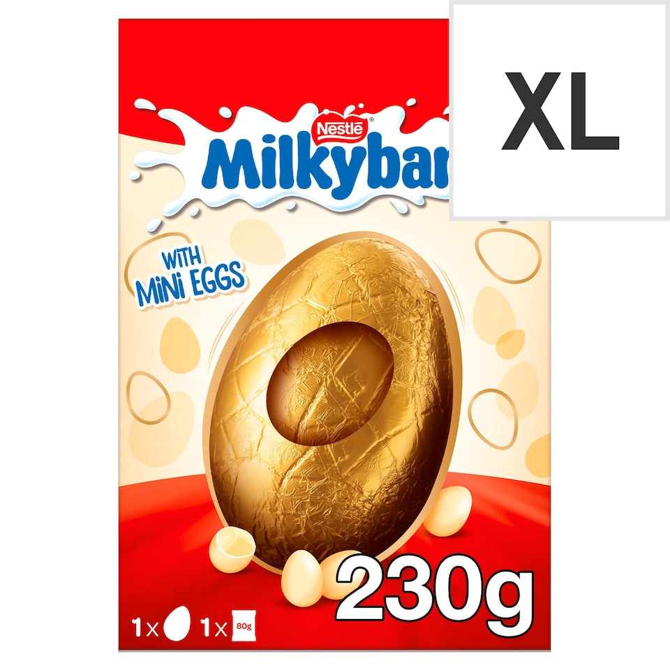 Milkybar White Chocolate Easter Egg with Mini Eggs 230g - Tesco Groceries