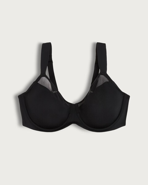 F&F Fuller Bust Mesh Panel Underwired Full Cup Bra in Black - Tesco ...