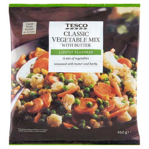 Tesco Quick-Frozen Classic Vegetable Mix with Butter 450 g - Tesco ...