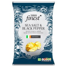 Tesco Finest Sea Salt And Black Pepper Crisps 125G - Tesco Groceries