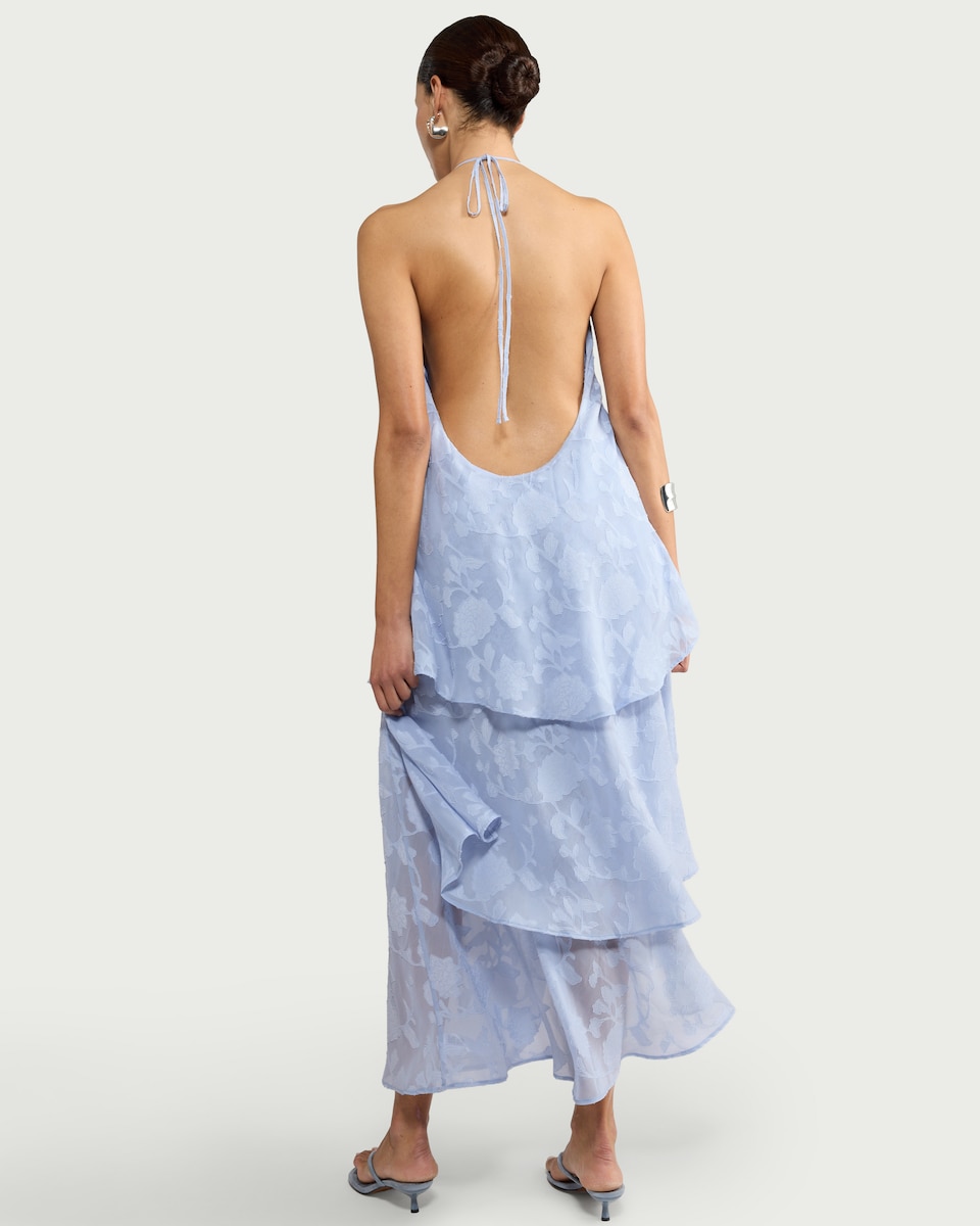 F&F Floral Tiered Maxi Dress in Blue - Tesco Groceries