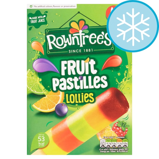 Rowntrees Fruit Pastilles Lollies 4X65ml - Tesco Groceries