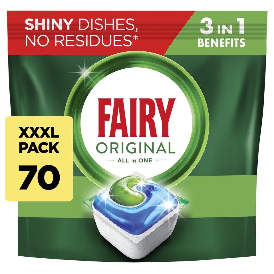 Fairy Original All In One Dishwasher Tablets 70 Pack 946g - Tesco Groceries