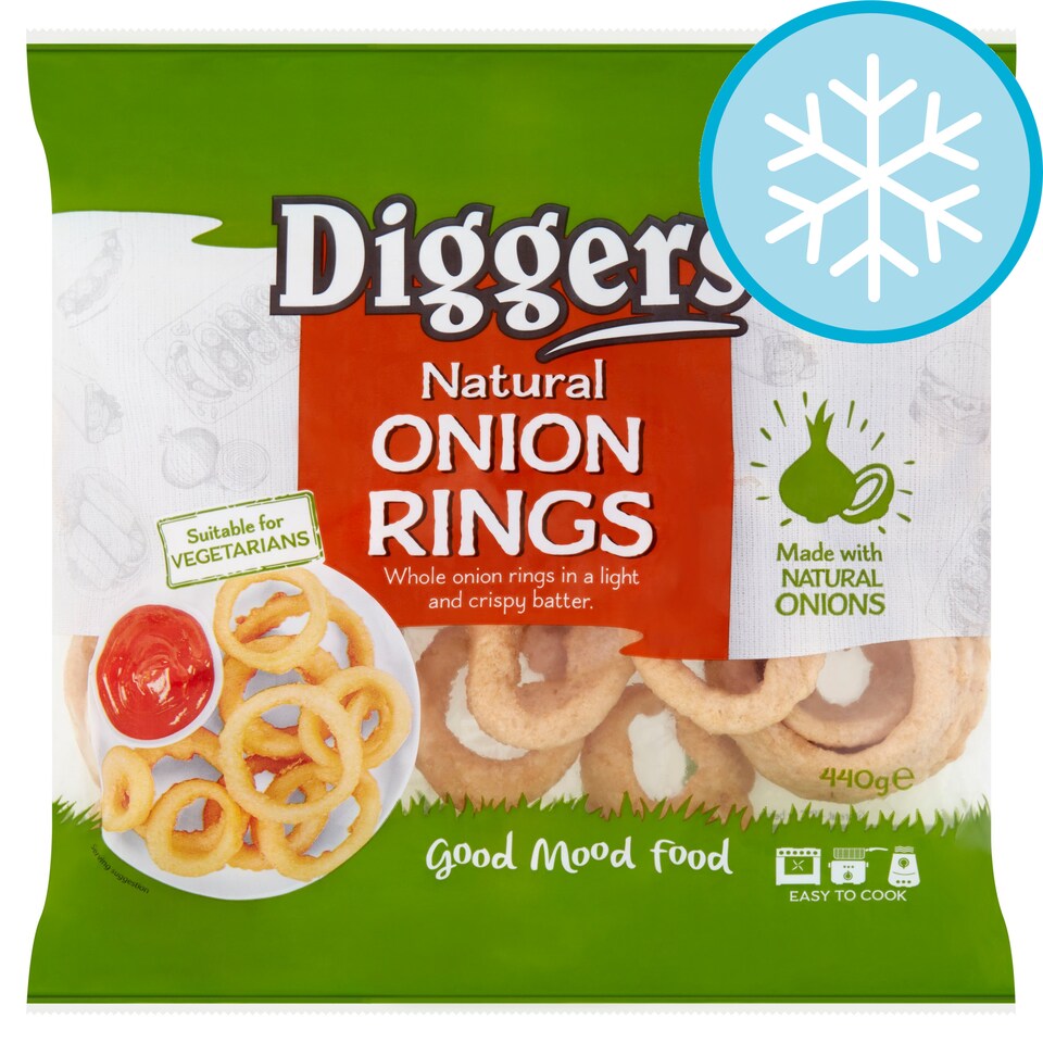 Diggers Natural Onion Rings 440G - Tesco Groceries