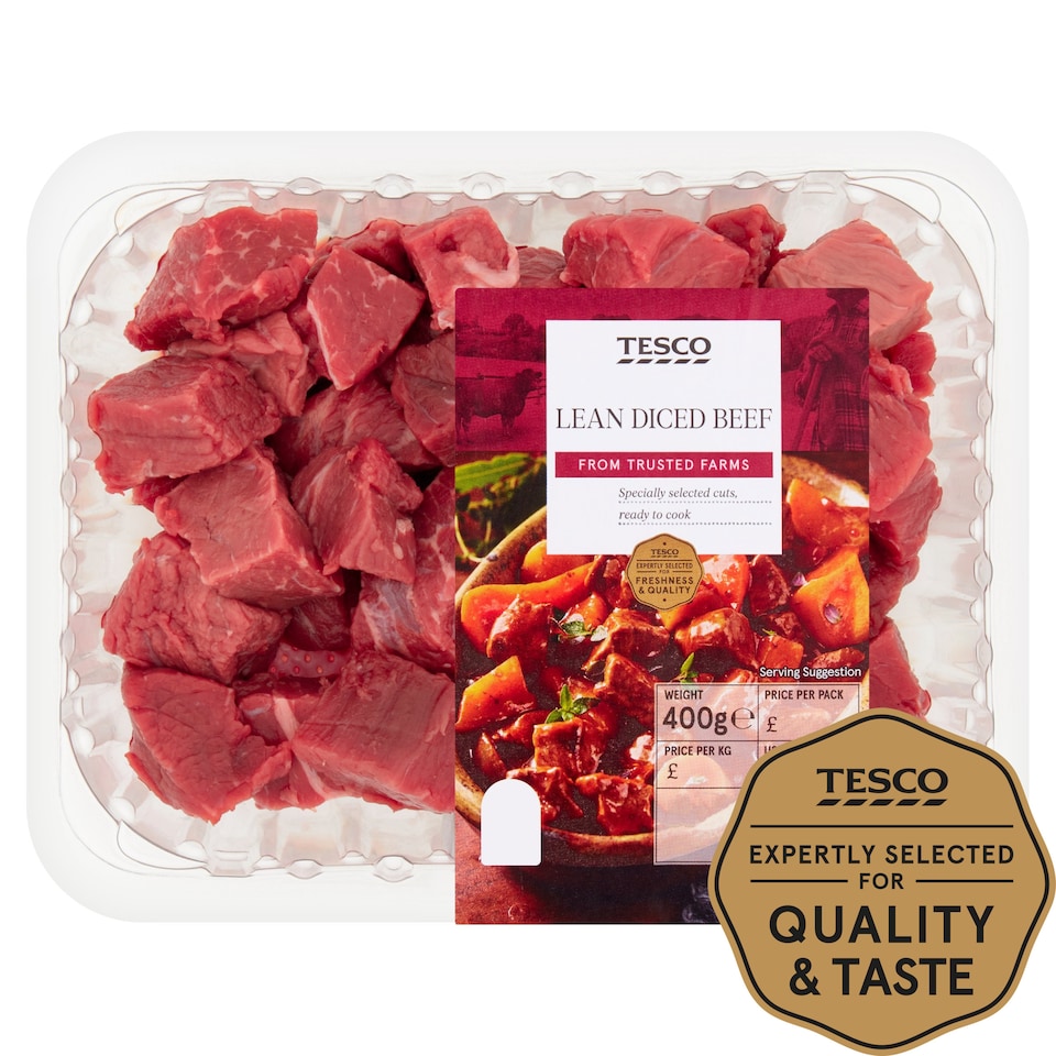 Tesco Lean Diced Beef 400G - Tesco Groceries