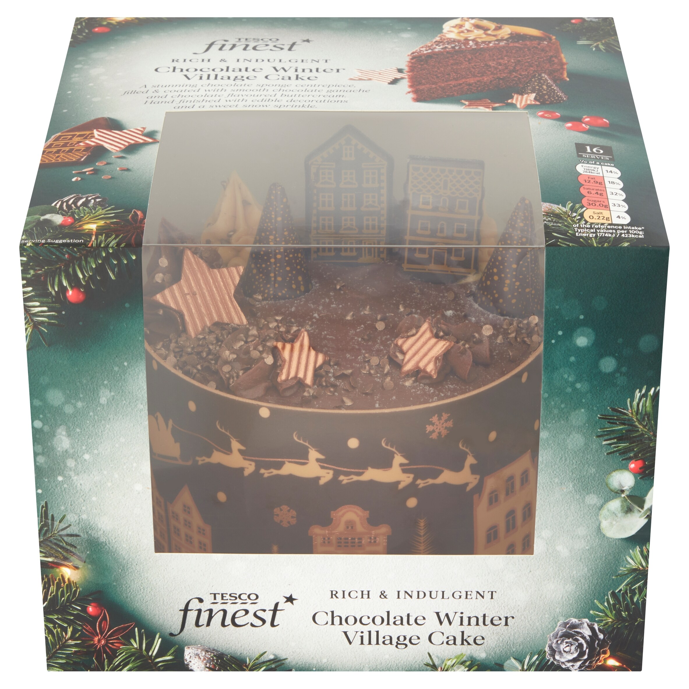 Tesco Finest Chocolate Winter Village Cake - Tesco Groceries