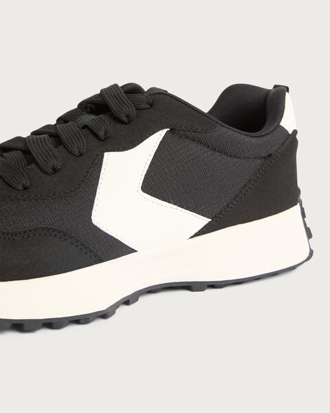 F&F Lace Up Runner Trainers in Black - Tesco Groceries