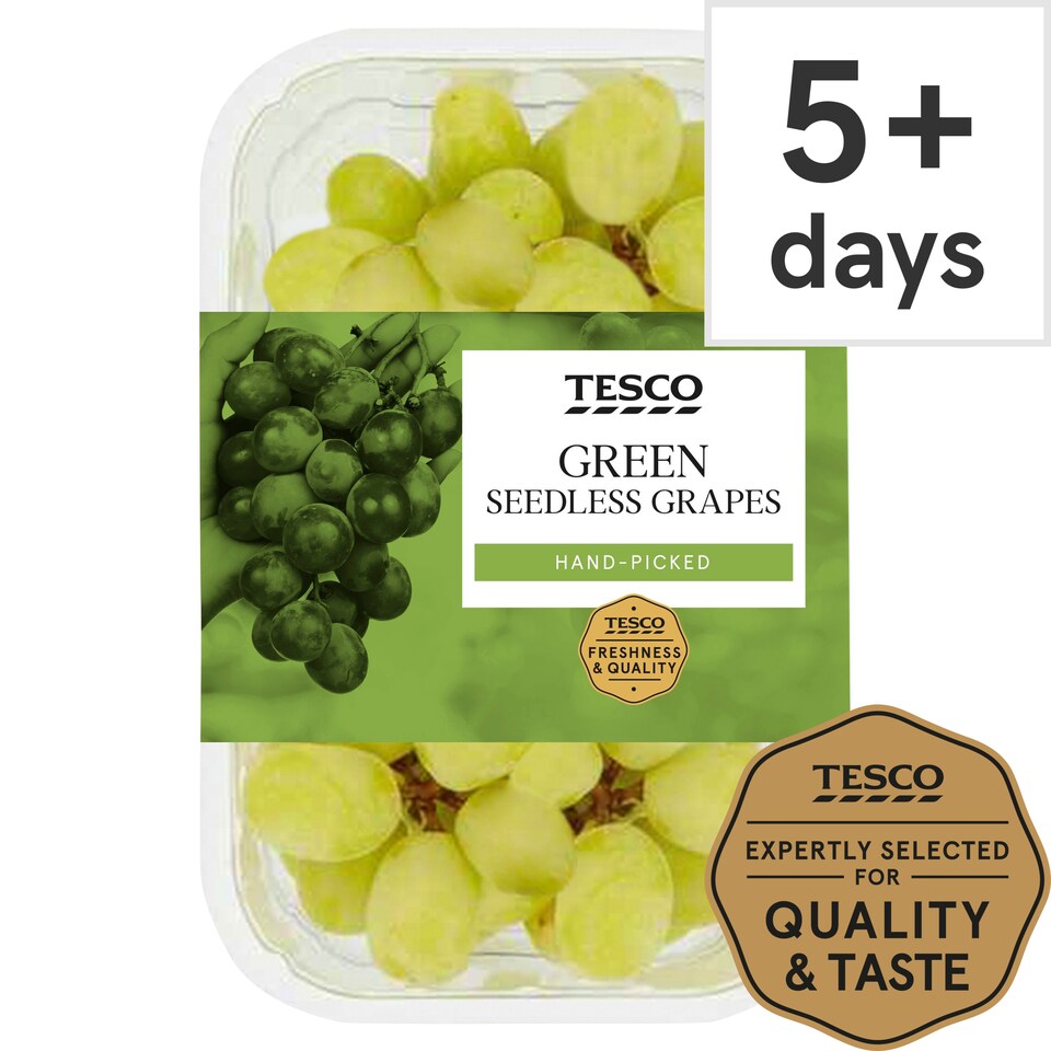 Tesco Green Seedless Grapes Pack 500G - Tesco Groceries