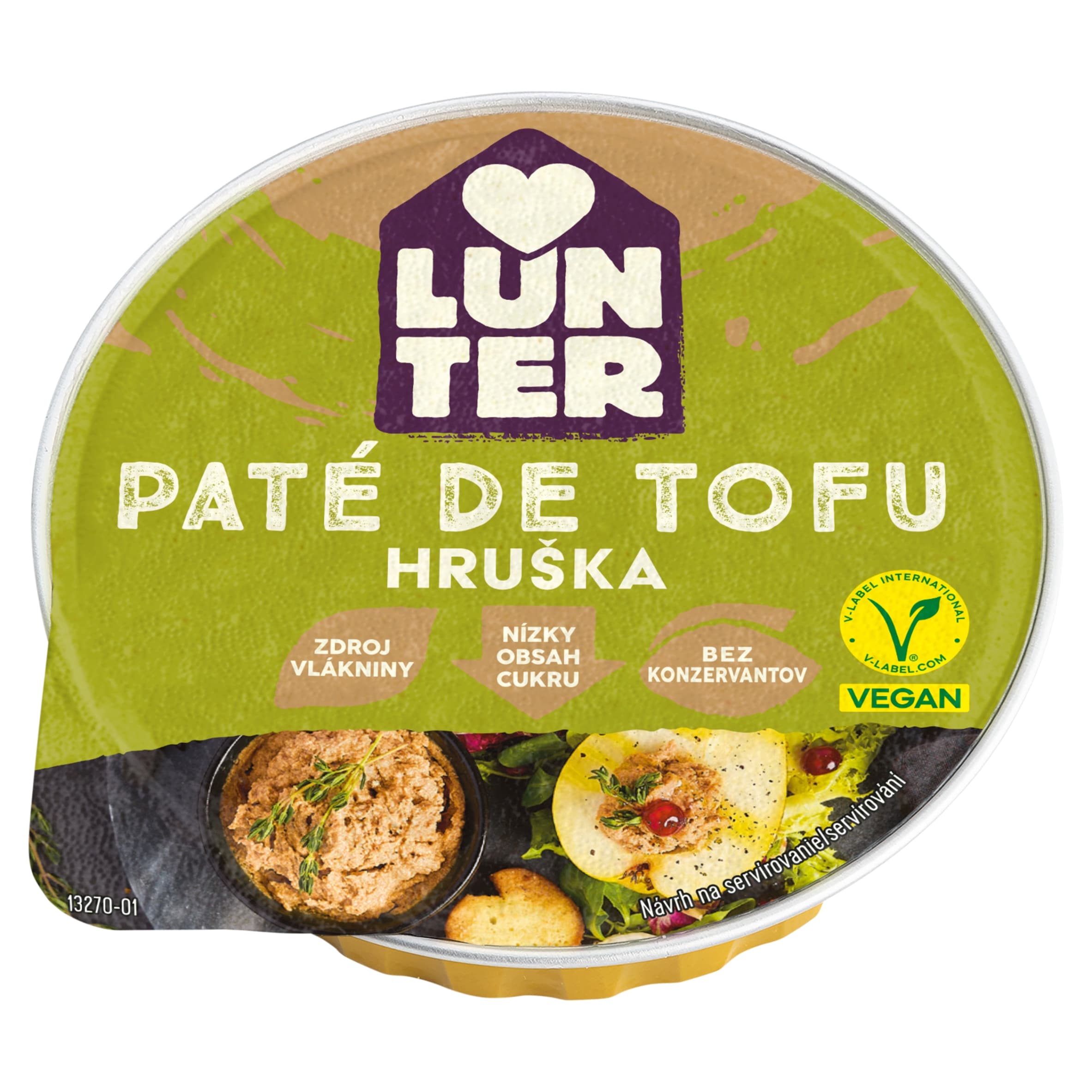 LUNTER Paté de Tofu Hruška 75 g - Tesco Groceries