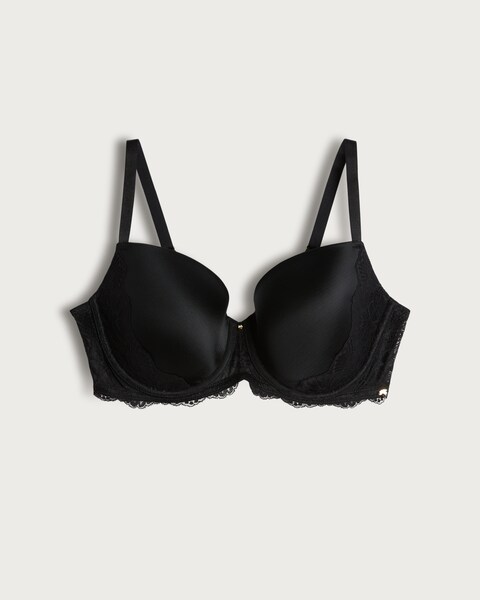 F&F Fuller Bust Lace Trim Underwired Bra in Black - Tesco Groceries