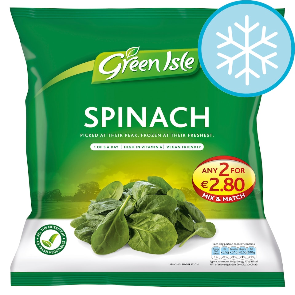 Green Isle Spinach 450G - Tesco Groceries