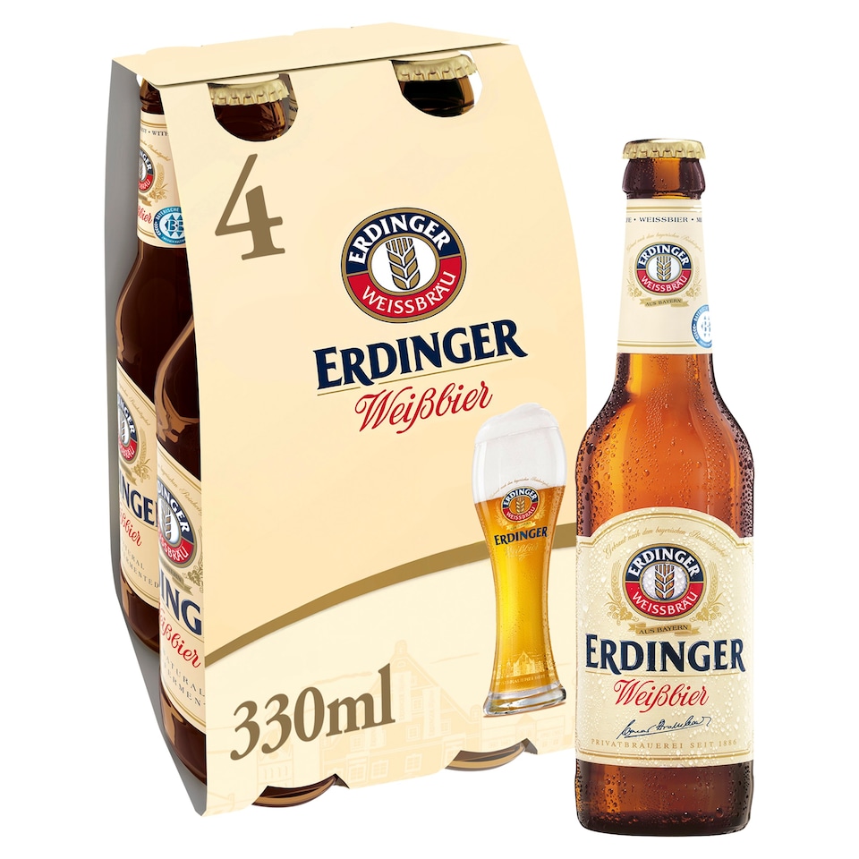 Erdinger Weissbier Wheat Beer Bottle 4x330ml - Tesco Groceries