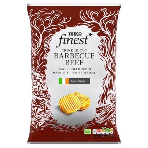 Tesco Finest Crinkle Cut Bbq Beef Crisps 125G - Tesco Groceries
