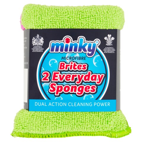 Minky Microfibre Brites Everyday Sponges 2 Pack - Tesco Groceries