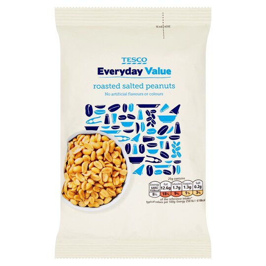 Tesco Every Day Value Roasted Salted Peanut 200G - Tesco Groceries