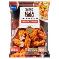 Tesco Salt & Chilli Chicken Strips 400g - Tesco Groceries