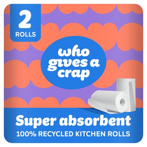 Who Gives A Crap Big & Strong Kitchen Roll 100 sheets 2 Rolls - Tesco ...