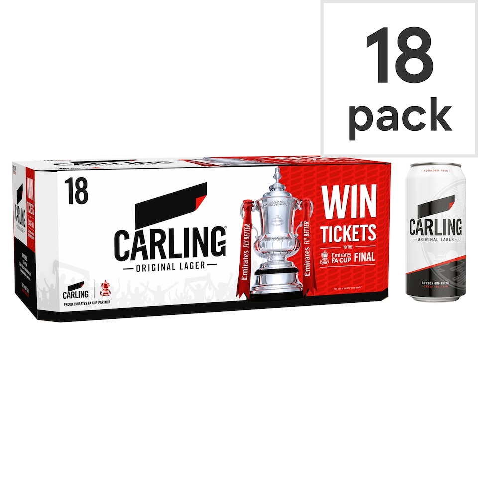 Carling Original Lager Beer Can 18 x 440ml - Tesco Groceries