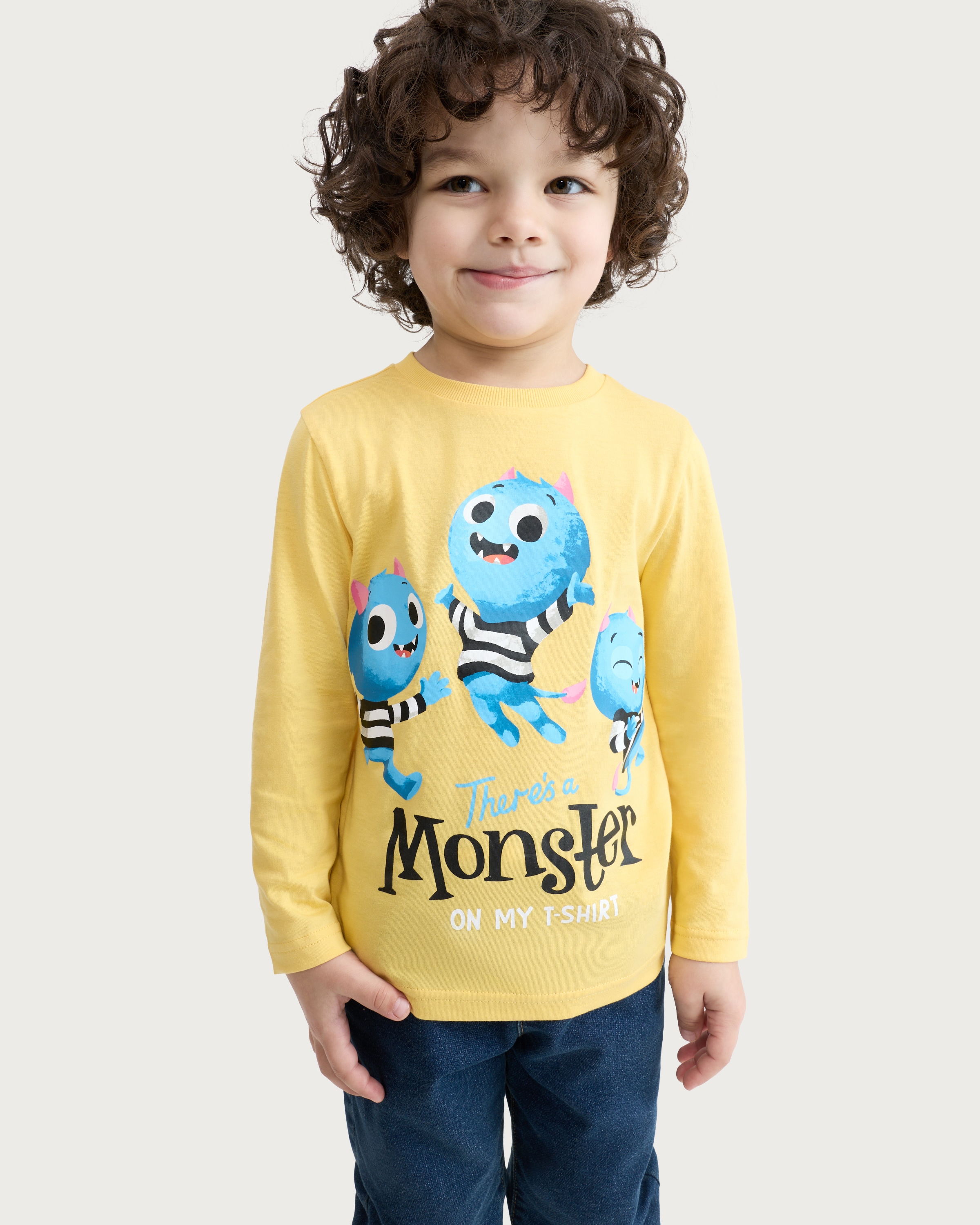 Who's In Your Book? Monster Long Sleeved Top in Yellow - Tesco Groceries