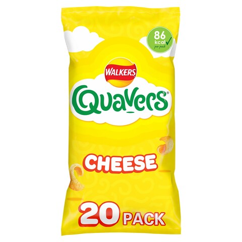 Walkers Quavers Cheese Flavour Potato Crisps 20 x 16g - Tesco Groceries