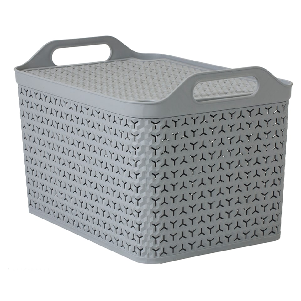 Strata Urban Large Basket Grey With Lid - Tesco Groceries