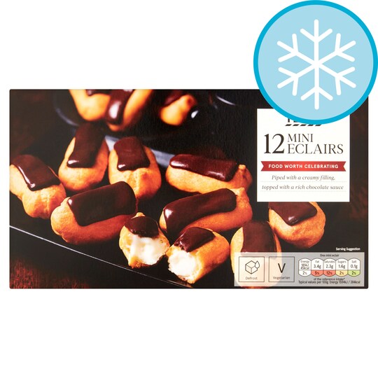 Tesco 12 Mini Eclairs 140G Price Marked - Tesco Groceries