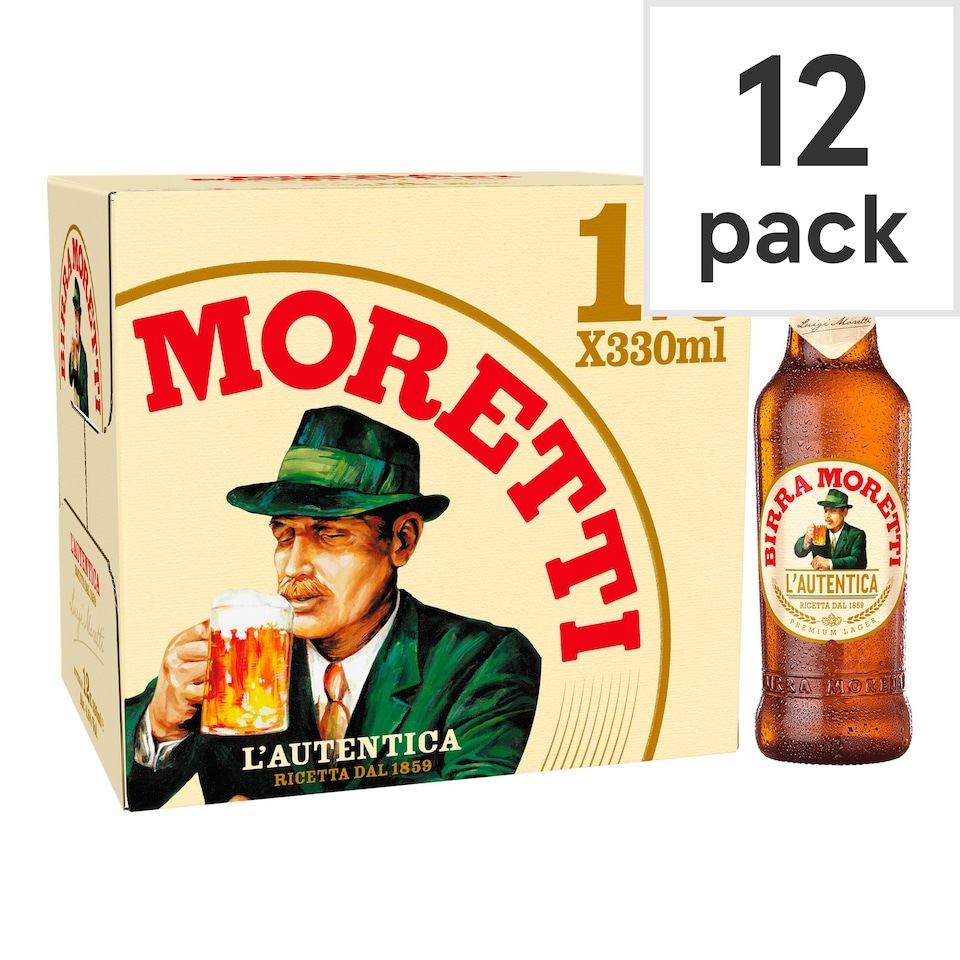 Birra Moretti Lager Beer 12X330ml - Tesco Groceries