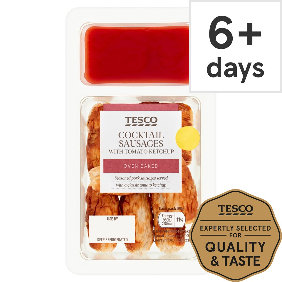Tesco Cocktail Sausages & Ketchup Dip 98G - Tesco Groceries