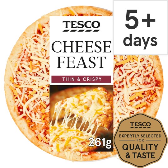 Tesco Thin & Crispy Cheese Feast Pizza 261G - Tesco Groceries