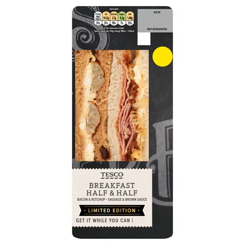 Tesco Breakfast Half & Half Breakfast Sandwich - Tesco Groceries